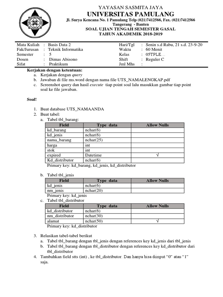 UTS Basis Data 2 | PDF