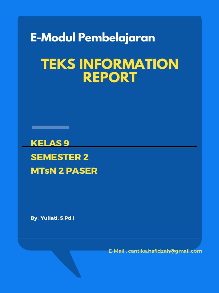 E-Modul Pembelajaran Report Text | PDF
