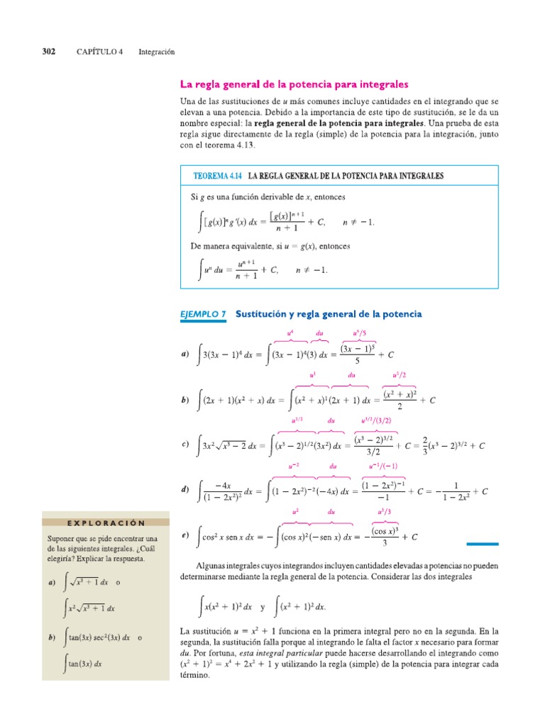 Integrales Por Sustitución-Larson | PDF