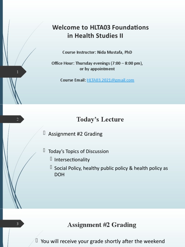 Intersectionality & Social Policy, Healthy Public Policy and Health ...