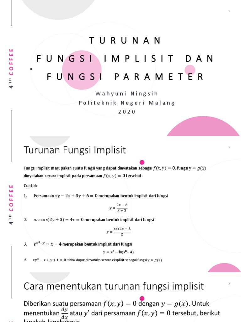 Turunan Fungsi Implisit Dan Fungsi Parameter | PDF