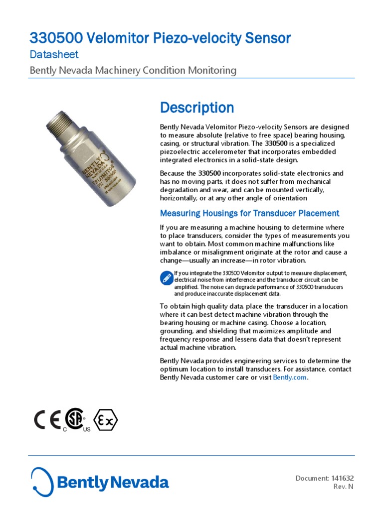 Velomitor Piezo-Velocity Sensor Datasheet - 141632 | PDF