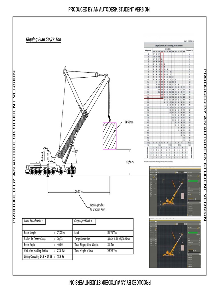 Rigging Plan 50,78 Ton: Crane Specification: Cargo Specification | PDF