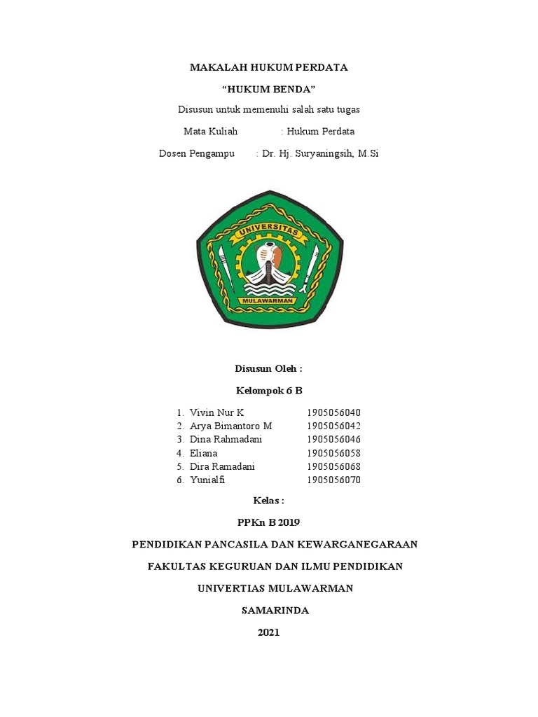 Makalah Hukum Benda Kel 4 | PDF