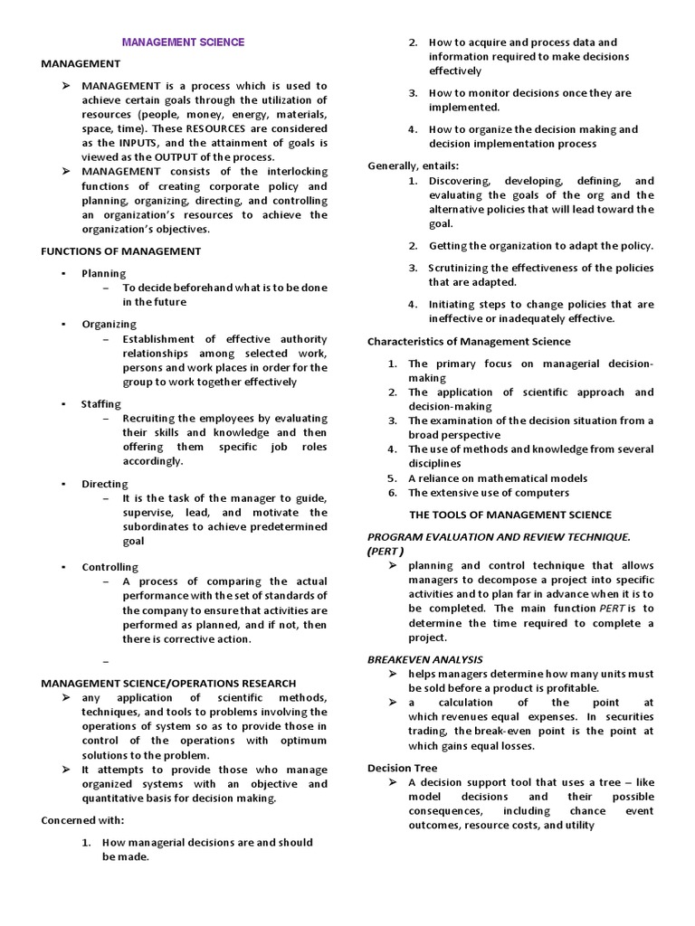 Management Science REVIEWER | PDF | Sensitivity Analysis | Inventory
