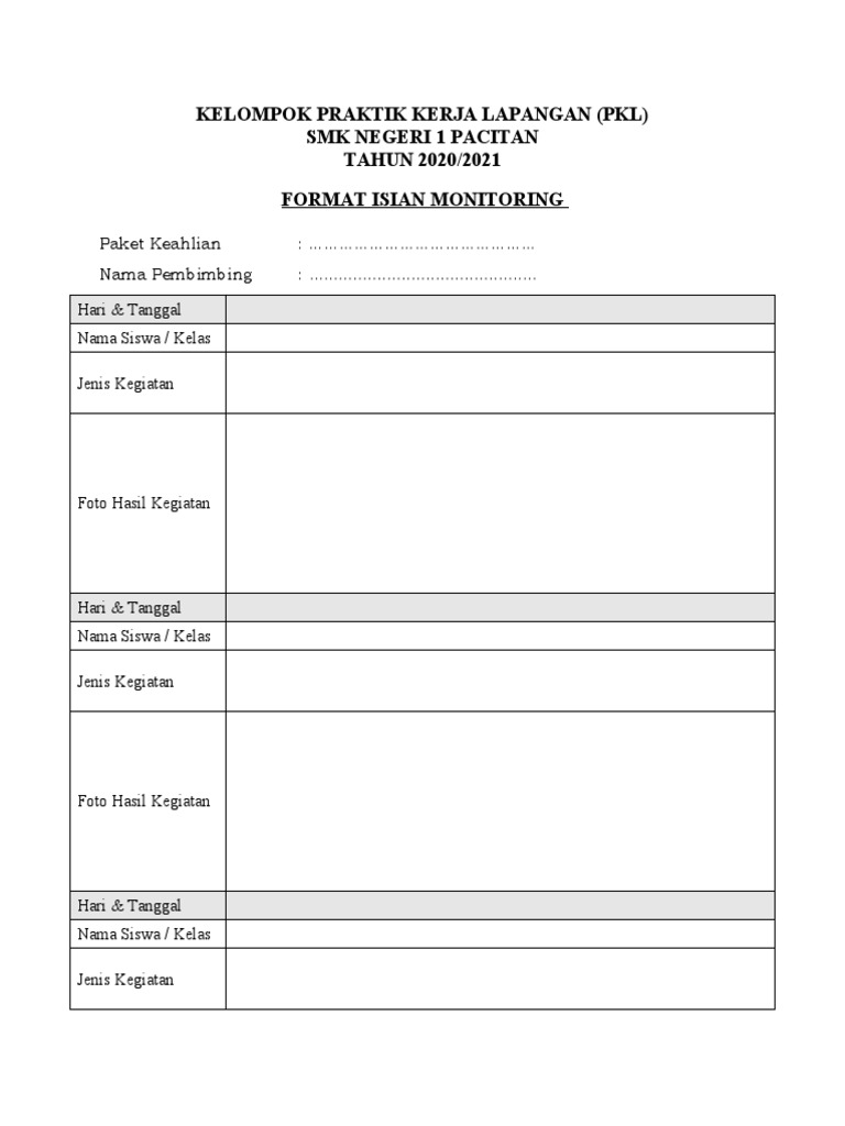 Format Monitoring TH 2021 | PDF