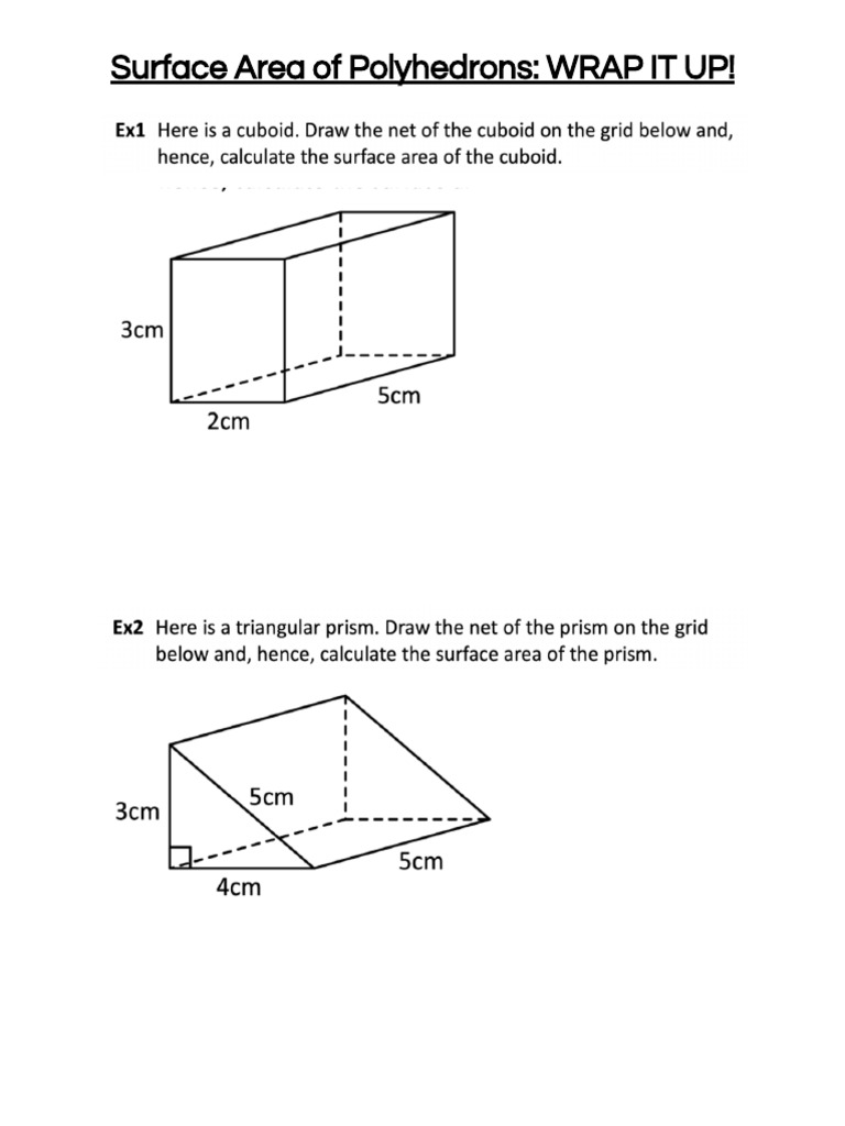 Surface Area of Polyhedrons - WRAP IT UP | PDF