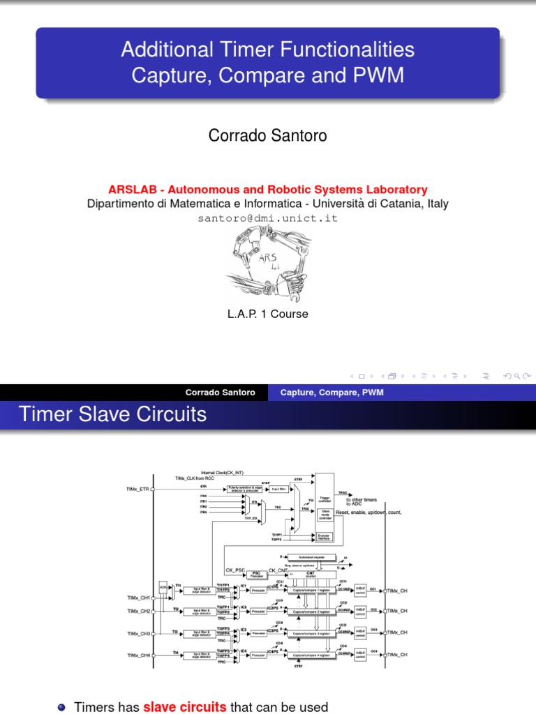 Additional Timer Functionalities Capture, Compare and PWM: Corrado Santoro | PDF | Computer ...