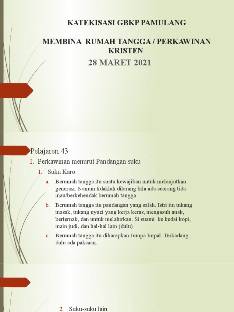 Katekisasi GBKP Pamulang | PDF | Ilmu Sosial | Kesehatan Holistik