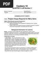 Q3 Module1 G10 COOKERY | PDF | Stock (Food) | Soup