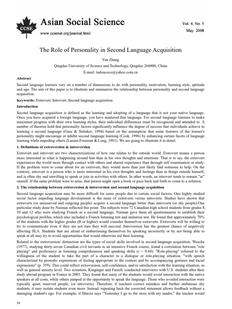 Extrovert and Introvert Language Learner | PDF | Extraversion And ...