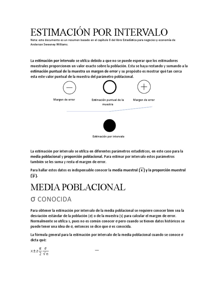 Resumen Capítulo 8 Estadística de Anderson | PDF | Teoría de la ...