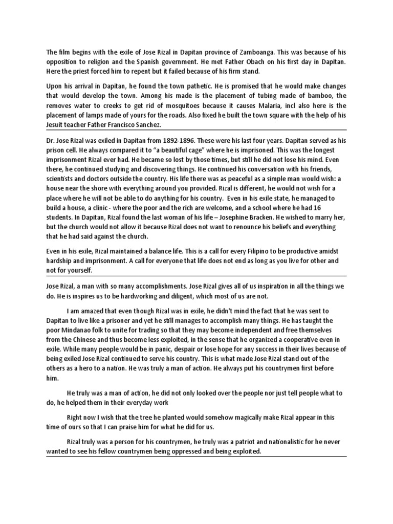 Rizal's Exile in Dapitan | PDF