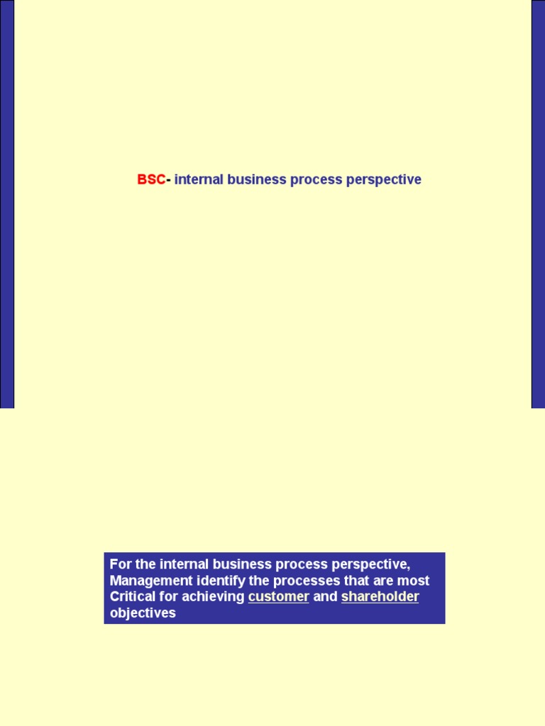 Balanced Scorecard-Internal Process Perspective | PDF | Innovation ...