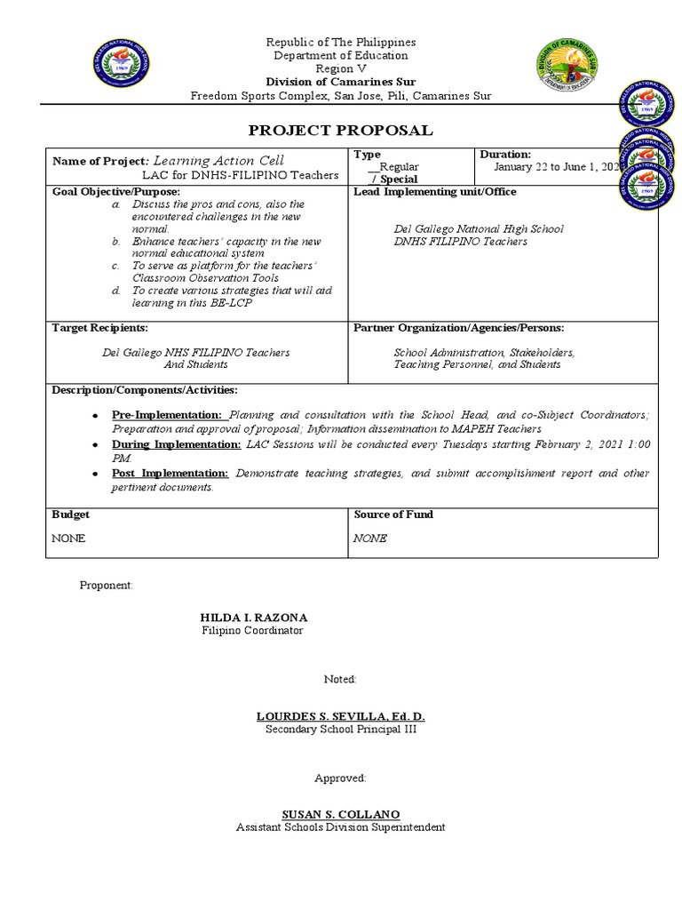 LAC Proposal | PDF | Teachers | Human Nature