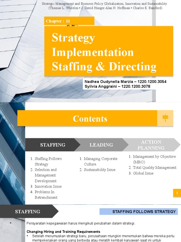 Strategy Implementation Staffing & Directing - Nadhea & Syilvia | PDF