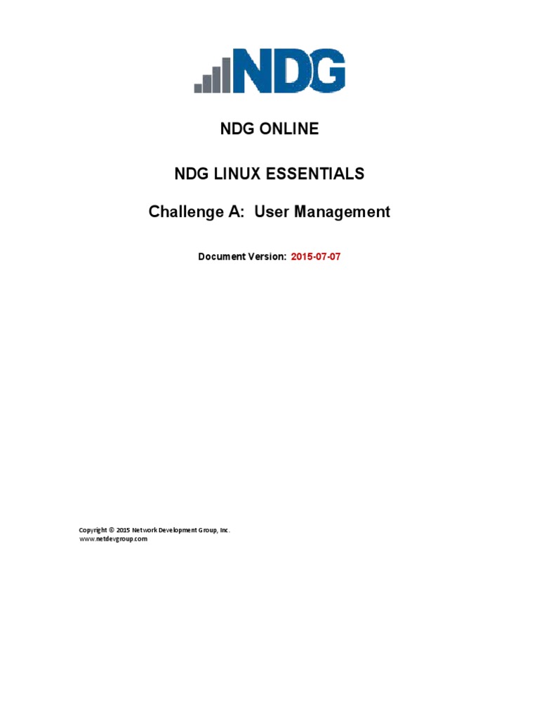 NDG Online NDG Linux Essentials Challenge A: User Management | PDF ...