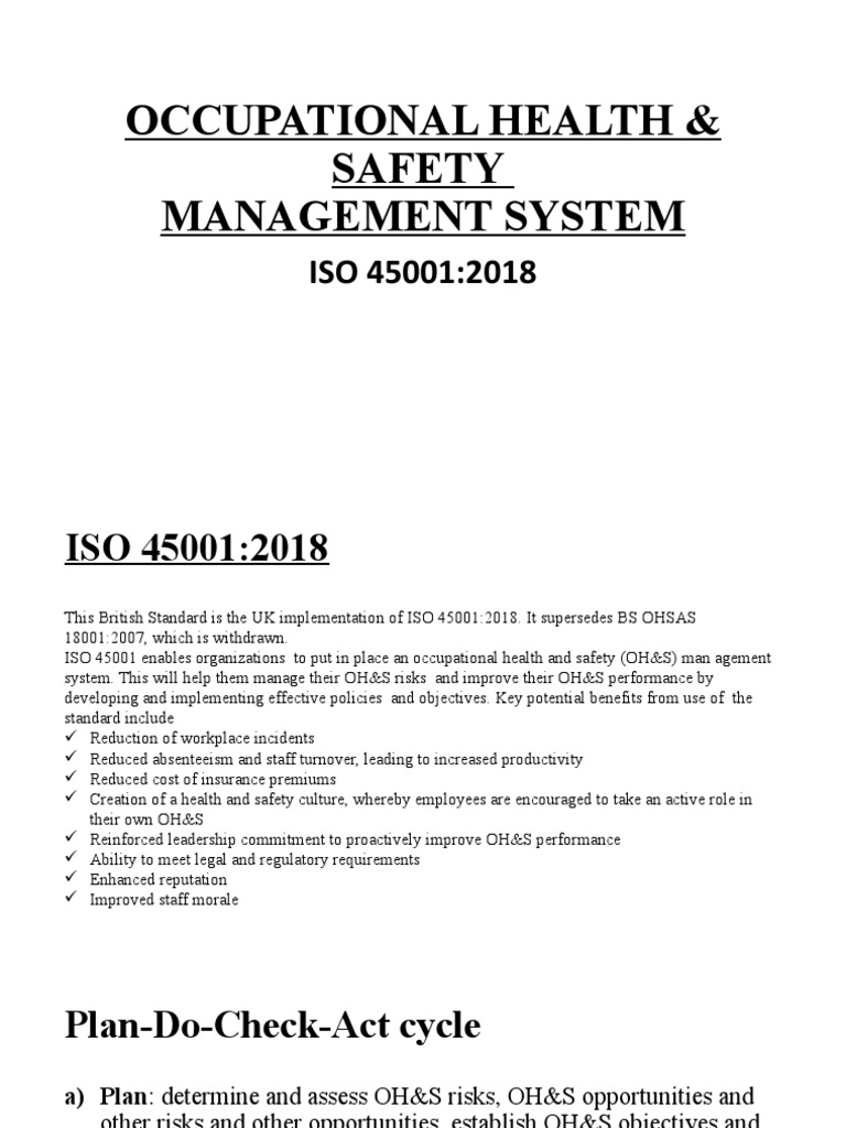 Occupational Health & Safety Management System | PDF | Competence ...
