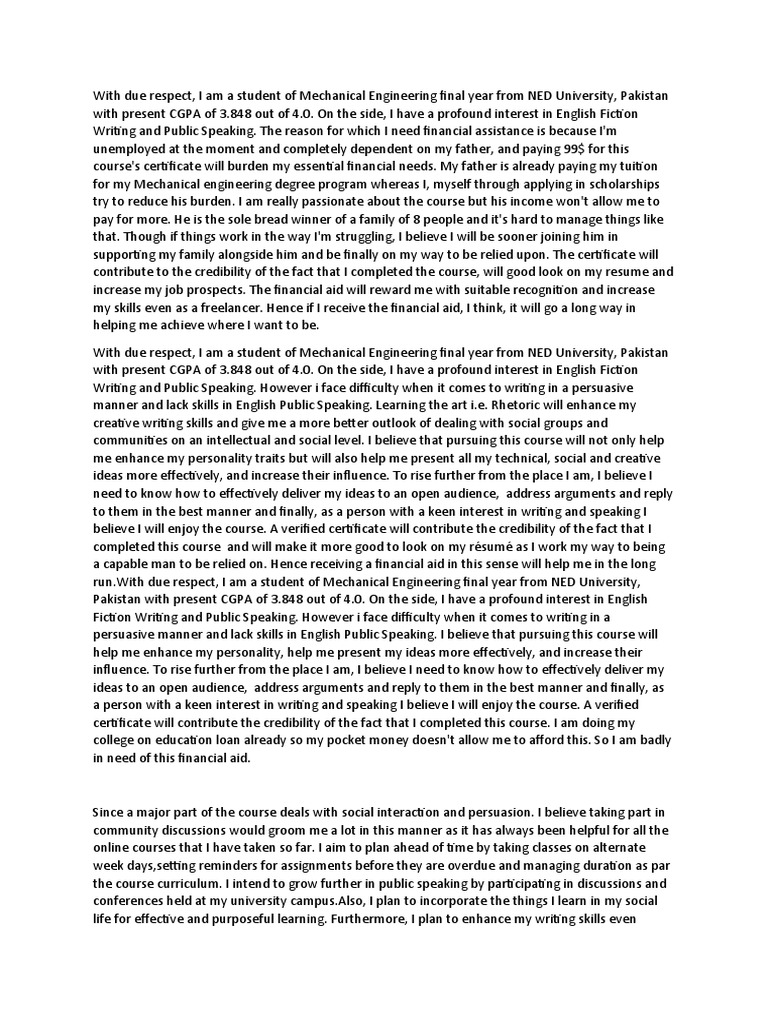 Edx Financial Aid Rhetoric | PDF | Credibility | Public Speaking