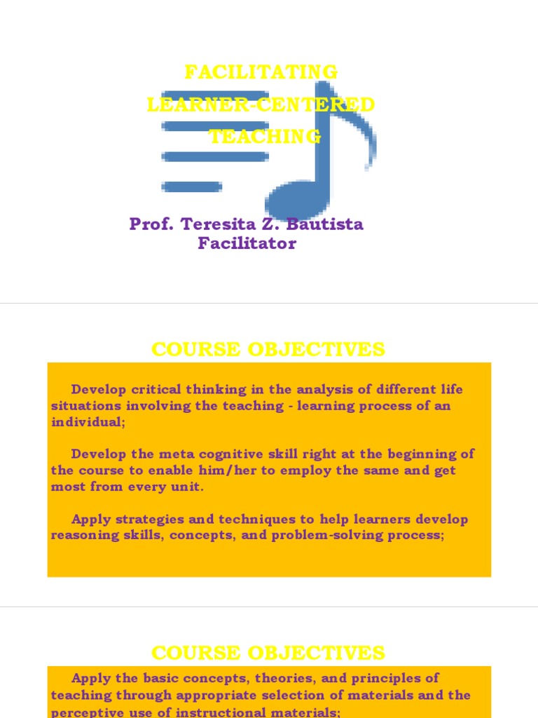 Facilitating Learner-Centered Teaching: Prof. Teresita Z. Bautista ...