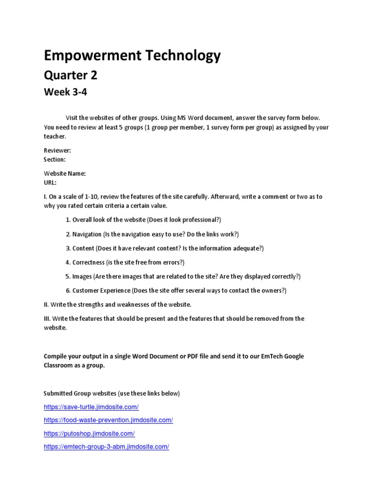 Empowerment Technology: Quarter 2 | PDF | Websites | Communication