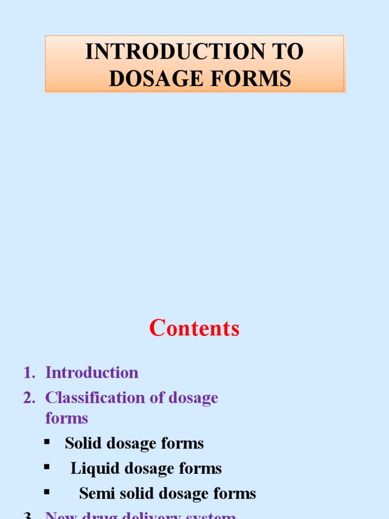 Introduction To Dosage Forms | PDF | Tablet (Pharmacy) | Topical Medication