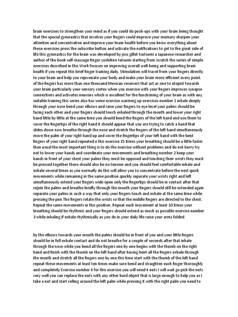 Brain Exercises To Strengthen Your Mind As If You Could Do Push | PDF ...