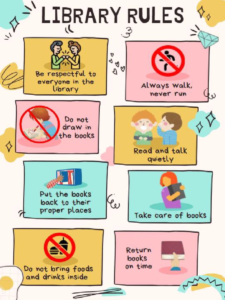 Digital Poster (Library Rules) 1 | PDF