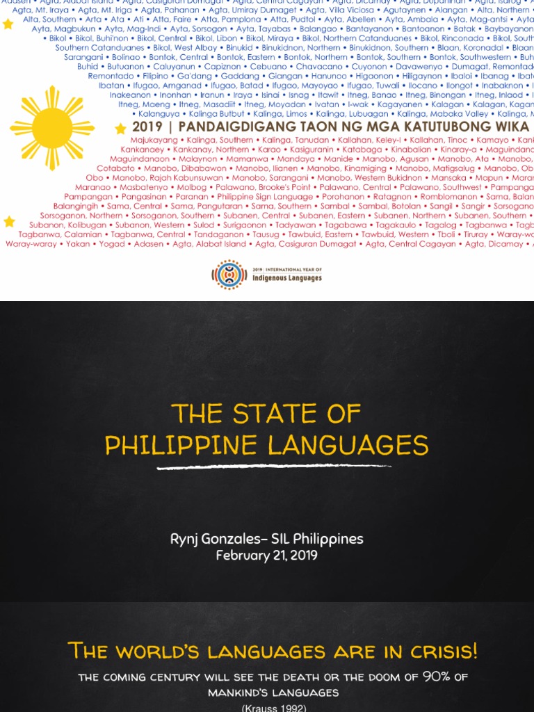 The State of Philippine Languages | PDF | Multiculturalism | Systems ...