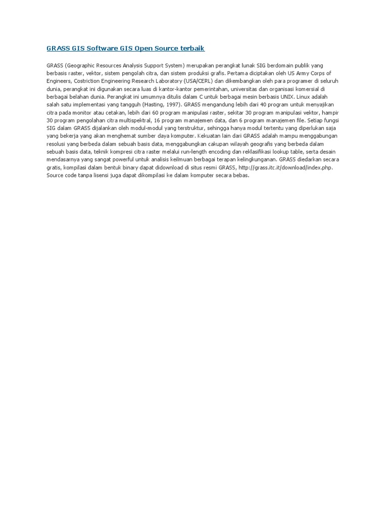GRASS GIS Software GIS Open Source Terbaik | PDF | Komputer