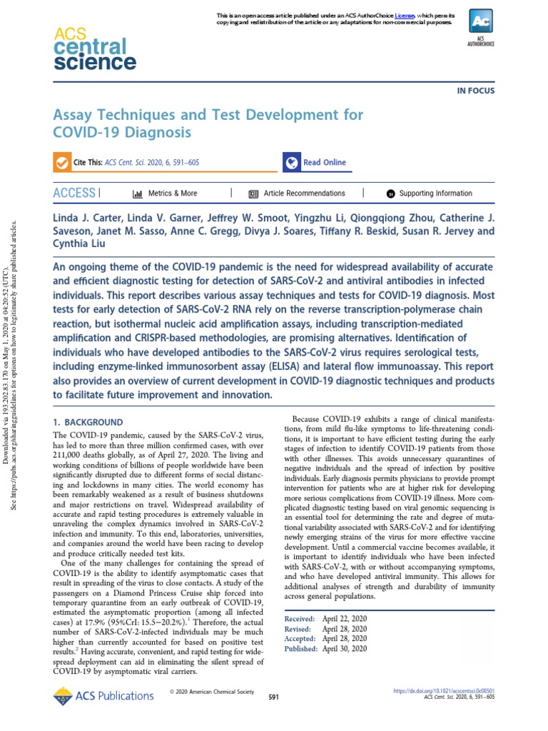 Assay Techniques and Test Development For COVID-19 Diagnosis | PDF ...