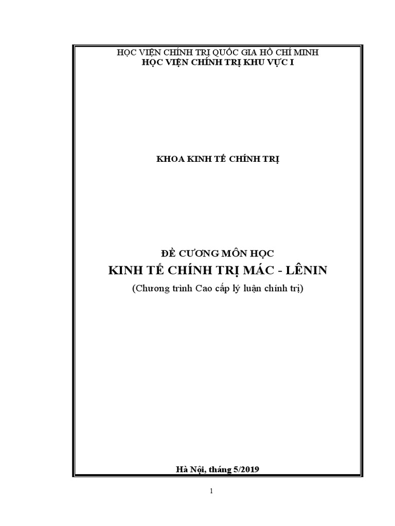 de Cuong Kinh Te Chinh Tri Mac-Lenin | PDF