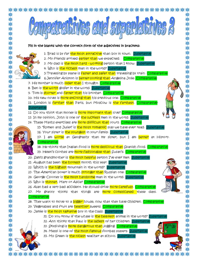 Comparatives and Superlatives 2 | PDF | Foods
