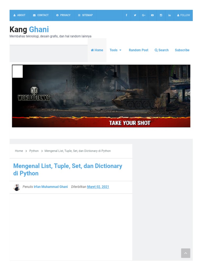 Mengenal List, Tuple, Set, Dan Dictionary Di Python - Kang Ghani | PDF Mengenal List, Tuple, Set, Dan Dictionary Di Python - Kang Ghani | PDF