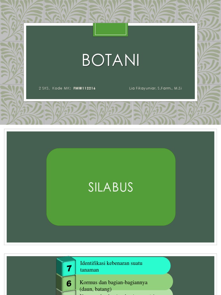 Botani Ngajar 1-15 Kirim 2021 | PDF | Griya & Taman