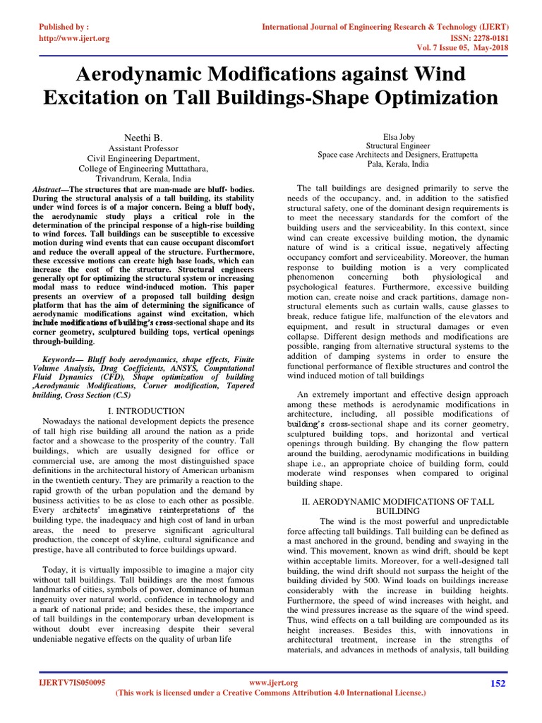 Aerodynamic Modifications Against Wind Excitation On Tall Buildings ...
