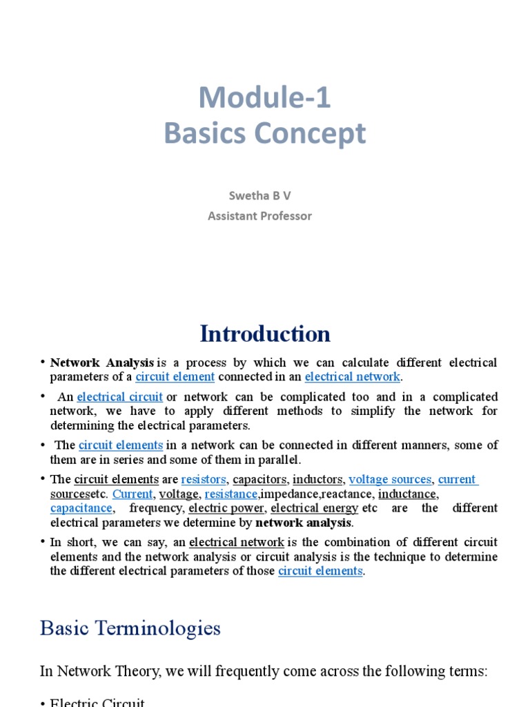 Module-1 Basics Concept: Swetha B V Assistant Professor | Download Free ...