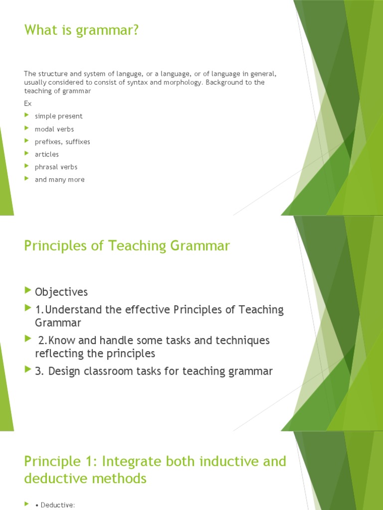 Principles of Teaching Grammar | PDF | Phrase | Grammar