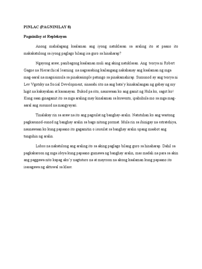 Pinlac, Intro, Aralin 8 | PDF