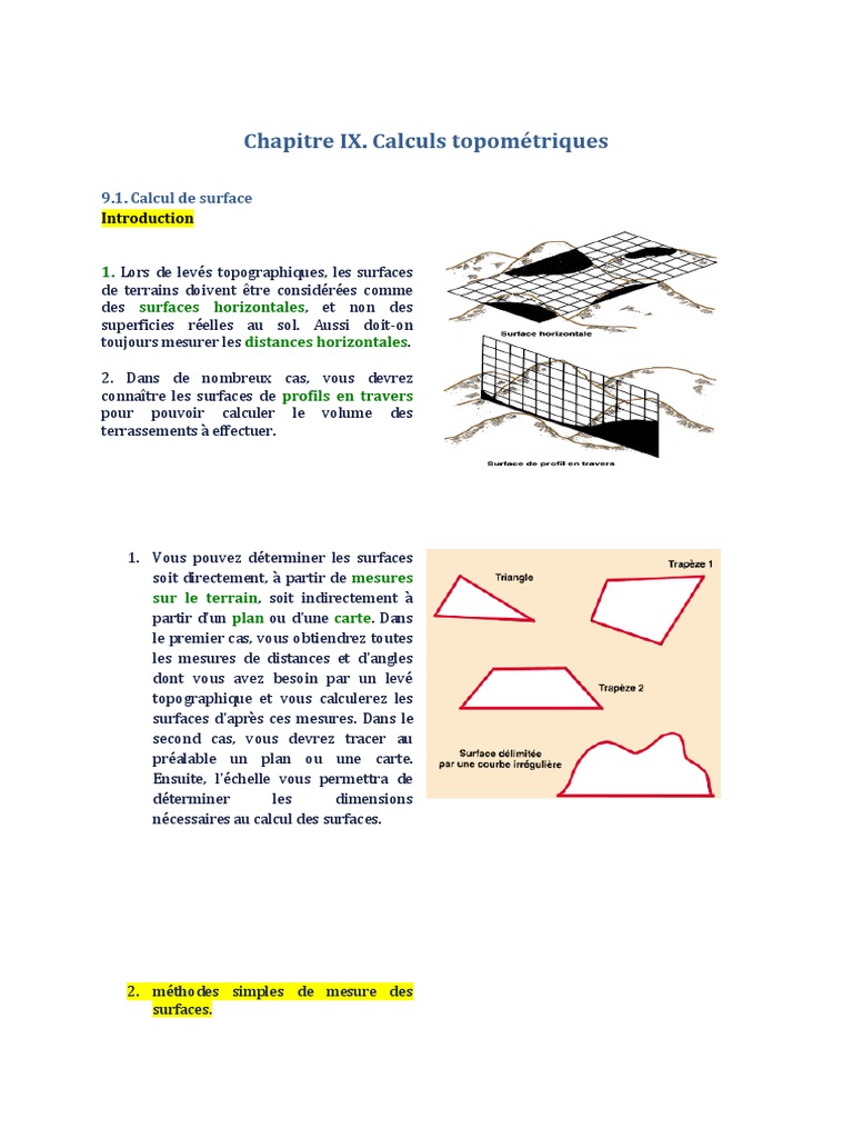 Calcul de Surfaces | Télécharger gratuitement PDF | Zone | Polygone