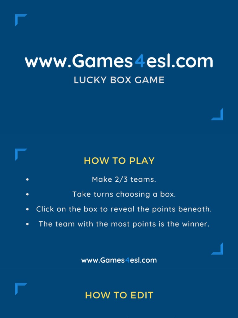 Lucky Box Game Overview | PDF | Language Arts & Discipline | Foreign ...
