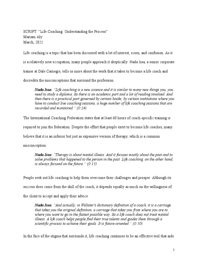 Mariam Aly Audio Feature Script | PDF