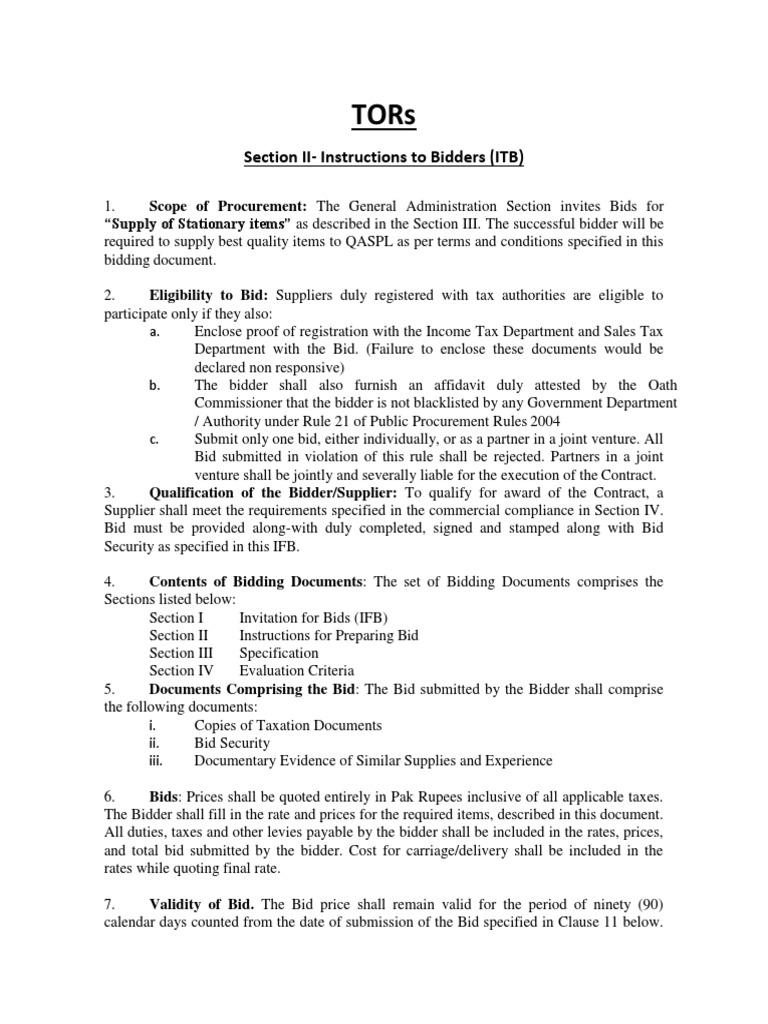 Final Draft of Stationary Items - TORS | PDF | Taxes | Prices