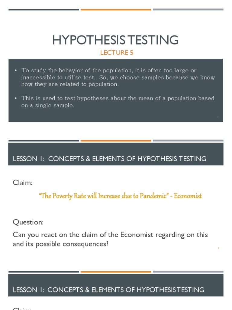 Part1 Hypothesis Testing Ppt Pdf Hypothesis Statistical