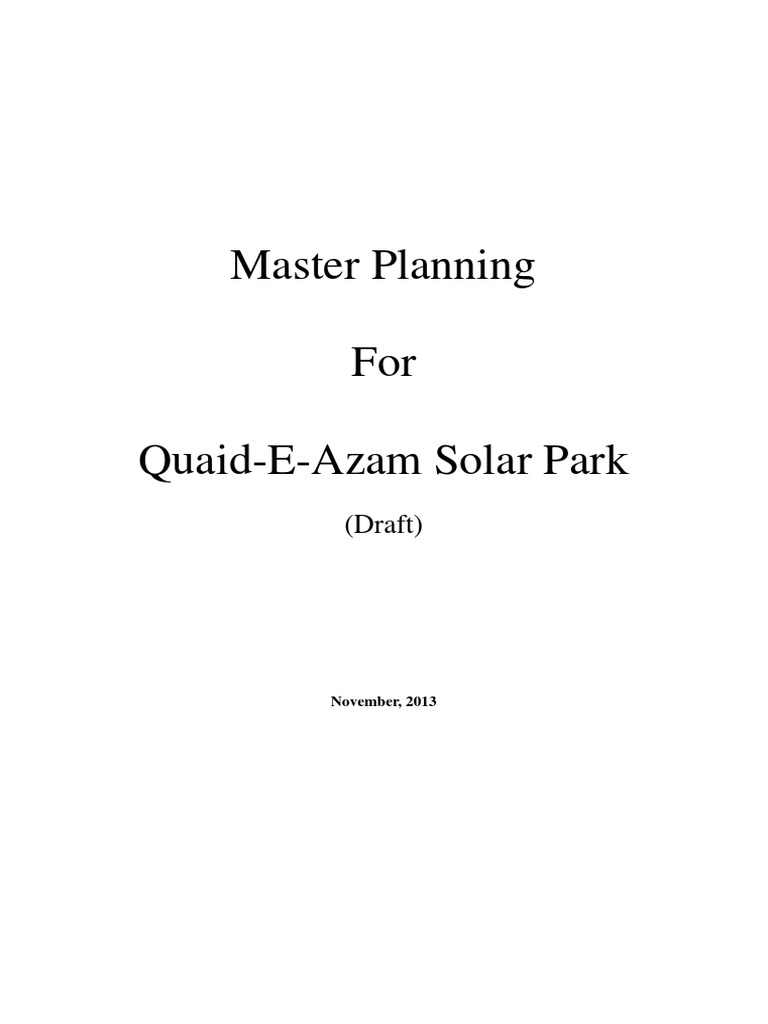 Master Planning For QA Solar Park | PDF | Solar Power | Electrical Grid
