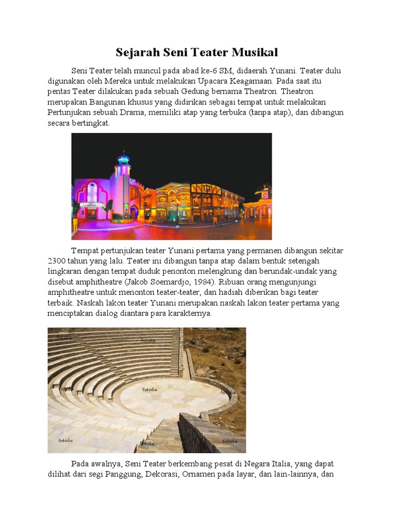 Sejarah Seni Teater Musikal | PDF