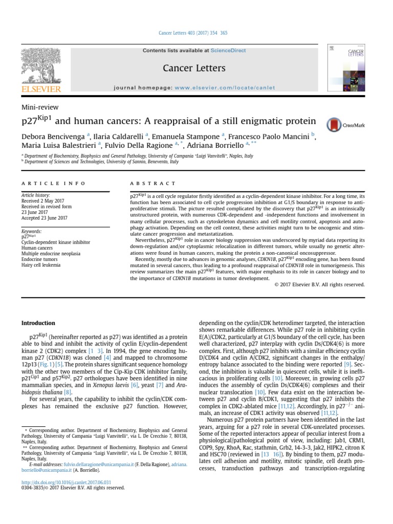 Cancer Letter | PDF | Biochemistry | Chemistry