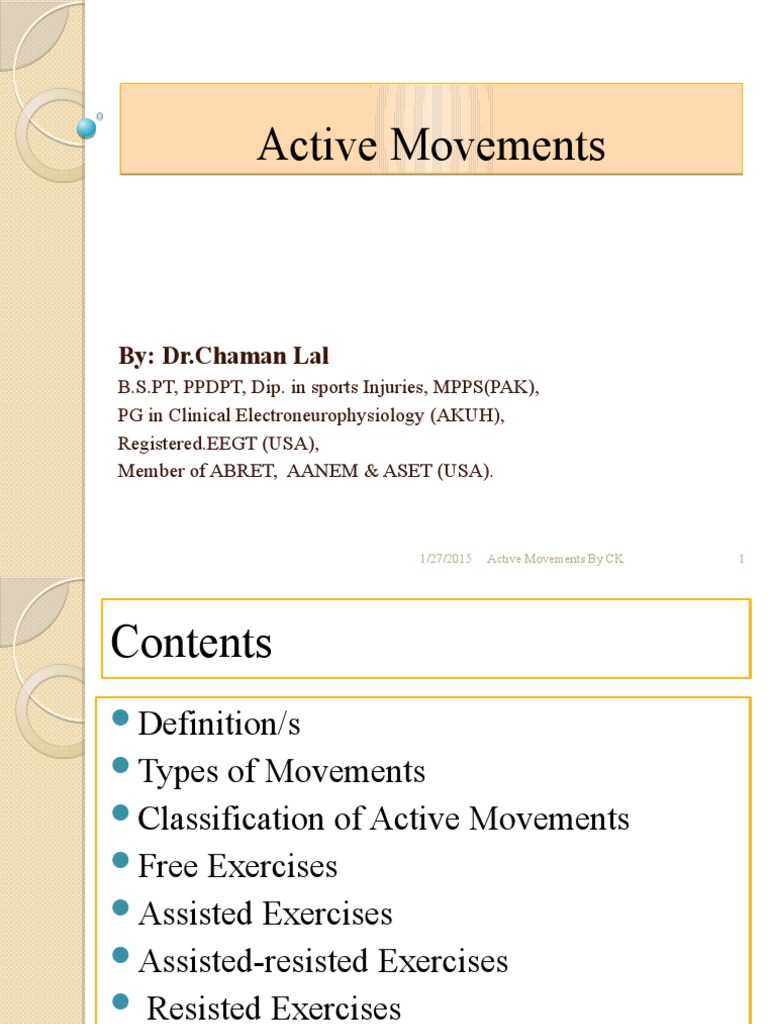 Active Movements Active Movements: By: DR - Chaman Lal | PDF | Weight ...