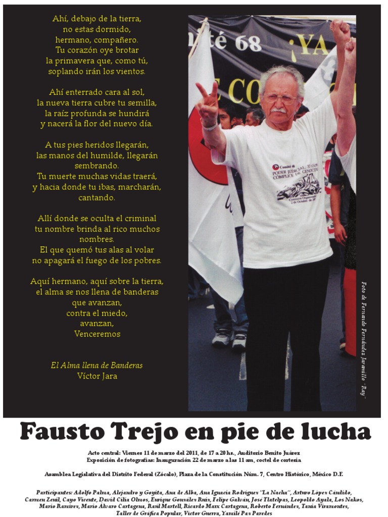 Cartel Del Homenaje Al Dr. Fausto Trejo Fuentes, Con Foto de Fernando ...