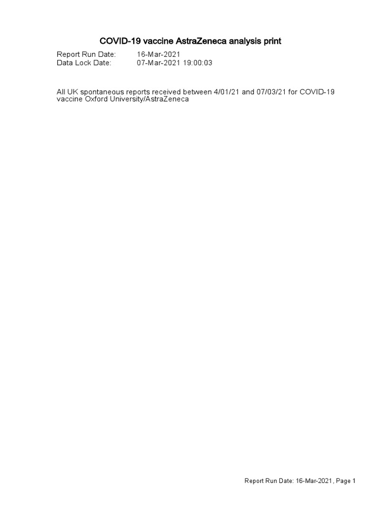COVID-19 AstraZeneca Vaccine Analysis Print | PDF | Heart | Ear